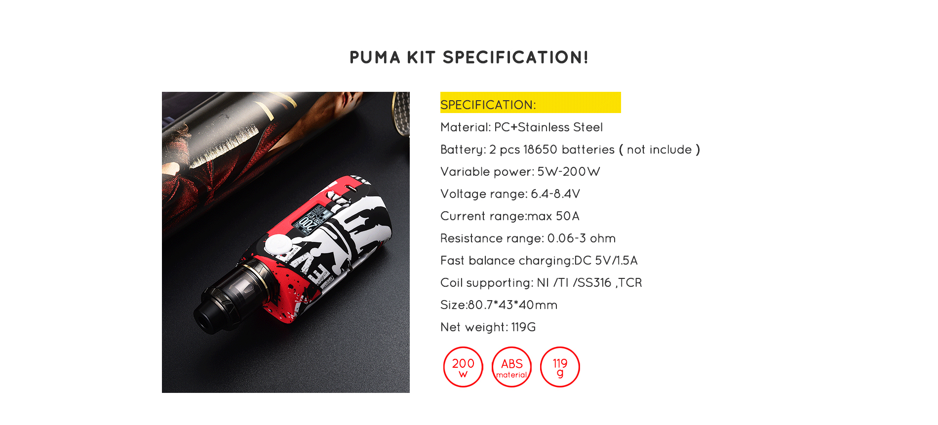 Puma kit - Vapor Storm